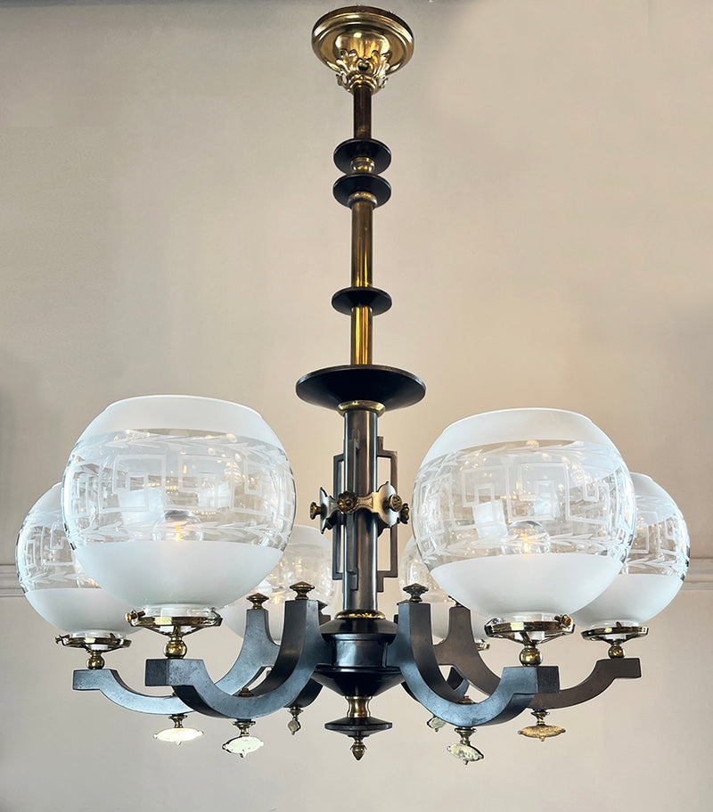 Antique Chandeliers Tagged "Gas Light" - Turn of the Century Lighting