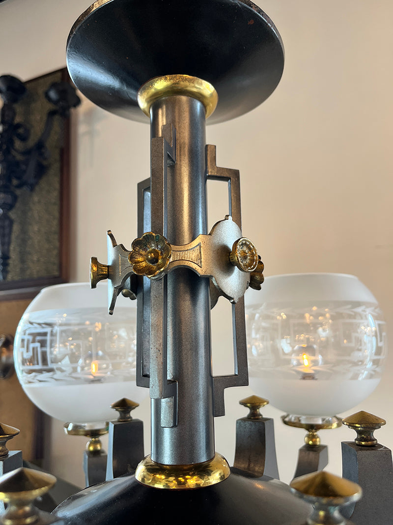 Antique Chandeliers Tagged "Gas Light" - Turn of the Century Lighting
