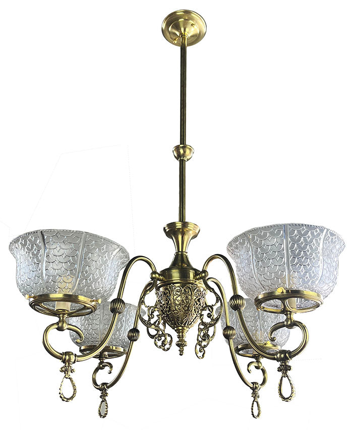 Antique Chandeliers Tagged "Gas Light" - Turn of the Century Lighting