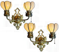 $2300 PAIR - Rare Pair of Incredible Handel Double Light American Art ...