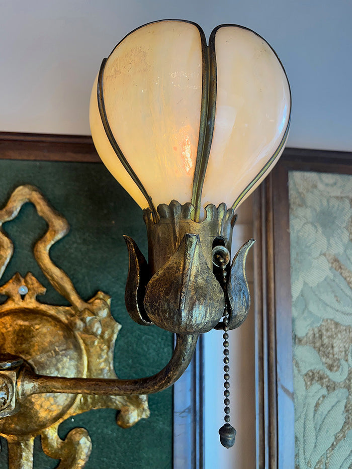 $2300 PAIR - Rare Pair of Incredible Handel Double Light American Art ...