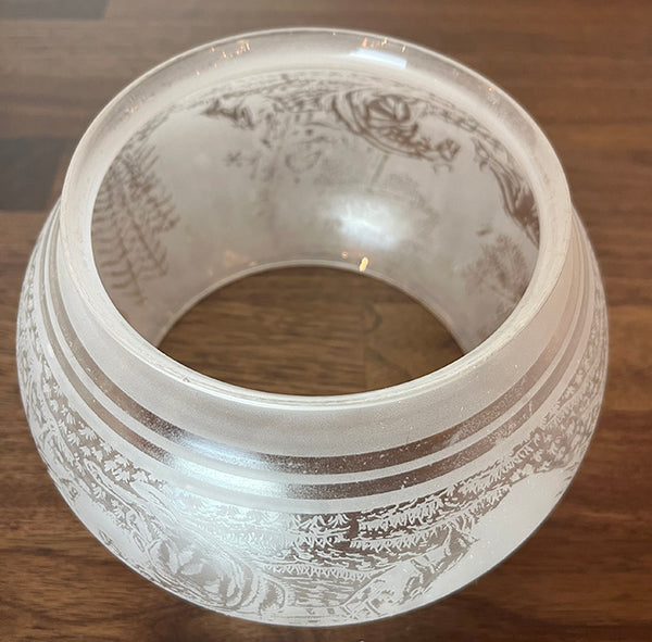 Antique 1880s 5" Fitter Deep Acid Etched Scenic Gas Shade - SINGLE ONL ...